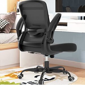 office chair, ergonomic desk chair with adjustable lumbar support, high back mesh computer chair with flip-up armrests-bifma passed task chairs, executive chair for home office