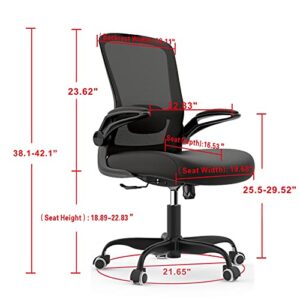 Office Chair, Ergonomic Desk Chair with Adjustable Lumbar Support, High Back Mesh Computer Chair with Flip-up Armrests-BIFMA Passed Task Chairs, Executive Chair for Home Office