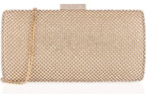 venoline women’s crystal evening handbags rhinestones ladies clutch sparkling purse bags gold