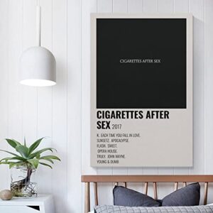 XIAOMB Cigarettes After Sex Music Poster for Bedroom Aesthetic Wall Decor Canvas Wall Art Gift 12x18inch(30x45cm)