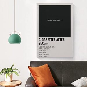 XIAOMB Cigarettes After Sex Music Poster for Bedroom Aesthetic Wall Decor Canvas Wall Art Gift 12x18inch(30x45cm)