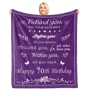 70th birthday gift for women blanket 50″x60″ – best gifts for 70 years old woman – 70th birthday gift idea – birthday gift for 70-year-old grandma mom wife, 1952 70th birthday blanket