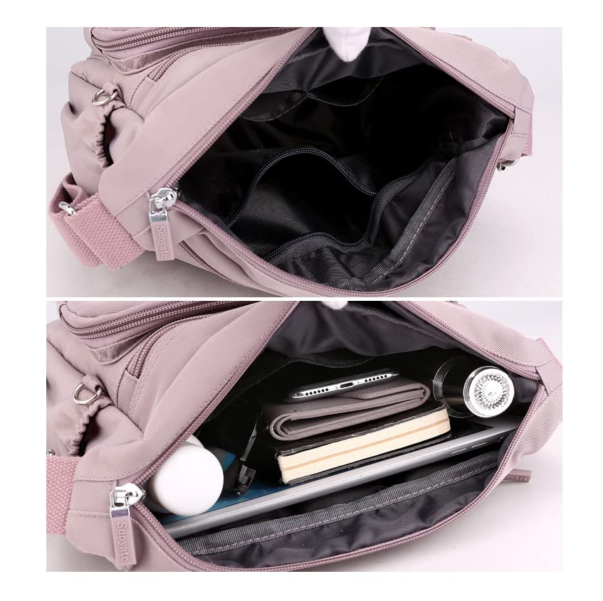 Crossbody Bag for Women Nylon Shoulder Bag Waterproof Lightweight Messenger Purses Multi Pocket Travel Handbag