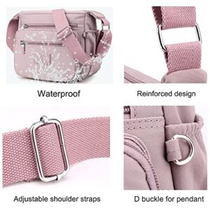 Crossbody Bag for Women Nylon Shoulder Bag Waterproof Lightweight Messenger Purses Multi Pocket Travel Handbag