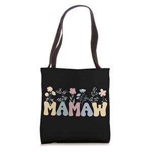 groovy mamaw grandmother flowers mamaw grandma tote bag