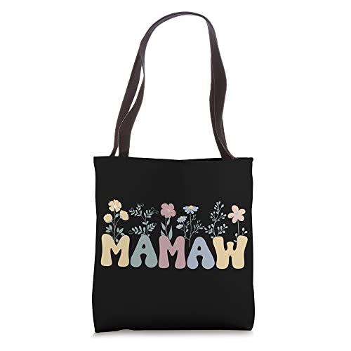 Groovy Mamaw Grandmother Flowers Mamaw Grandma Tote Bag