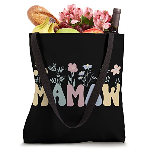 Groovy Mamaw Grandmother Flowers Mamaw Grandma Tote Bag