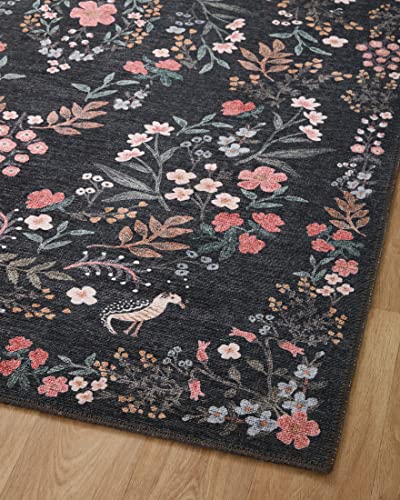 Loloi Rifle Paper Co. x Maison Collection MAO-04 Tuileries Black 18" x 18" Sample Rug