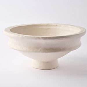 Mud Pie Paper Mache Pedestal Bowl, Pedestal, 6" x 12" dia White