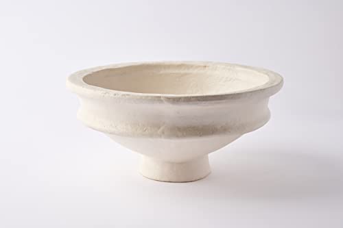 Mud Pie Paper Mache Pedestal Bowl, Pedestal, 6" x 12" dia White