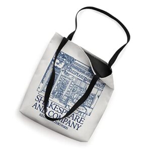 Shakespeare and company, vintage library blue Tote Bag