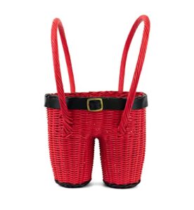 g6 collection hand woven santa pants rattan easter basket christmas storage decorative bin shelf organizer cute nursery home decor handmade handcrafted gift decoration santa shorts wicker