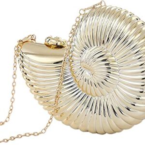 QZUnique Conch Crossbody Shoulder Bag Chain Strap Handbags Acrylic Women Fashion Evening Clutch Purse