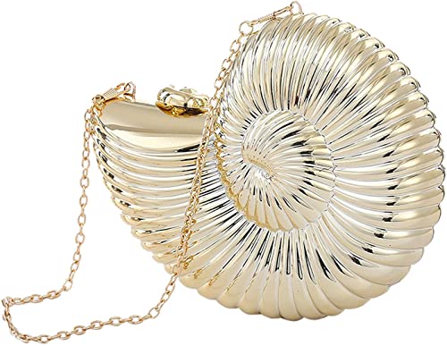 QZUnique Conch Crossbody Shoulder Bag Chain Strap Handbags Acrylic Women Fashion Evening Clutch Purse