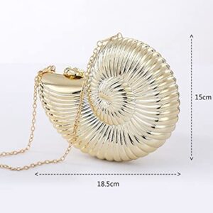 QZUnique Conch Crossbody Shoulder Bag Chain Strap Handbags Acrylic Women Fashion Evening Clutch Purse