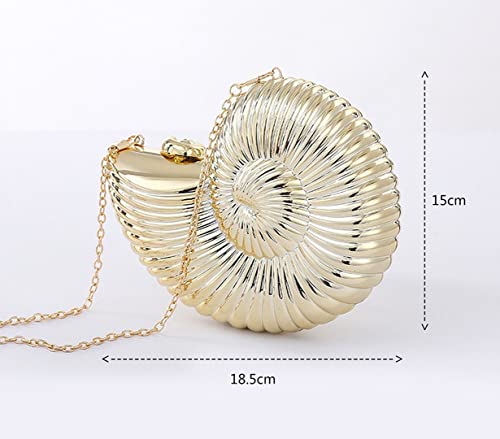 QZUnique Conch Crossbody Shoulder Bag Chain Strap Handbags Acrylic Women Fashion Evening Clutch Purse