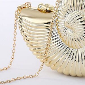 QZUnique Conch Crossbody Shoulder Bag Chain Strap Handbags Acrylic Women Fashion Evening Clutch Purse