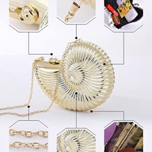 QZUnique Conch Crossbody Shoulder Bag Chain Strap Handbags Acrylic Women Fashion Evening Clutch Purse