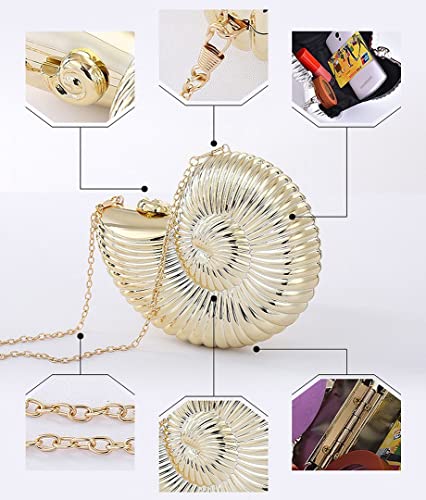 QZUnique Conch Crossbody Shoulder Bag Chain Strap Handbags Acrylic Women Fashion Evening Clutch Purse