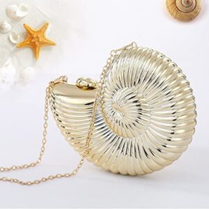 QZUnique Conch Crossbody Shoulder Bag Chain Strap Handbags Acrylic Women Fashion Evening Clutch Purse