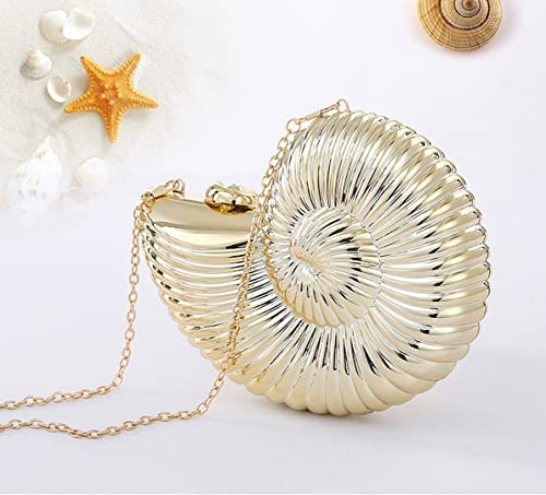 QZUnique Conch Crossbody Shoulder Bag Chain Strap Handbags Acrylic Women Fashion Evening Clutch Purse