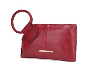 mkf collection by mia k. mkf-wos101wn simone clutch & wristlet, wine