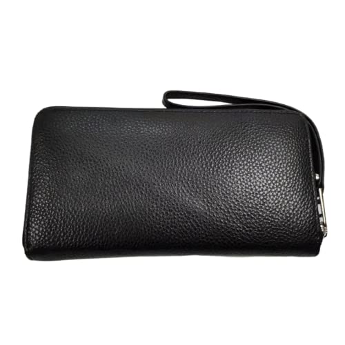 Meboer Women's Leather Wristlet Clutch Wallet Long Purses, Black