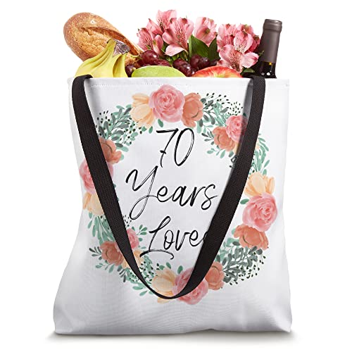 70 Years Loved Men Women 70 Years Old Florals 70th Birthday Tote Bag