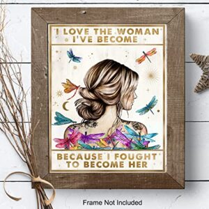 Positive Quotes Wall Art & Decor - Inspirational Quotes - Boho Wall Decor - Hippie Room Decor - Motivational Poster - Encouragement Gifts for Women - Rustic Girls Bedroom Living Room Home Office