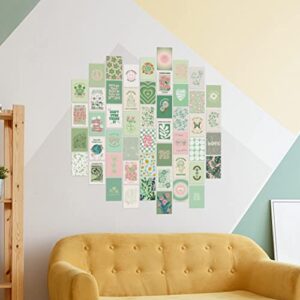 Artivo Sage Green Room Decor Aesthetic, Green Wall Collage Kit Aesthetic Pictures for Teen Girls, Sage Green Dorm Room Decor, Danish Pastel Aesthetic Wall Decor, Pastel Bedroom Decor (70 set, 4x6)