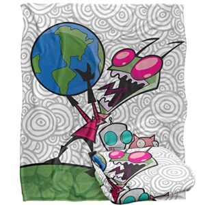 invader zim blanket, 50″x60″ invader zim and gir silky touch super soft throw blanket