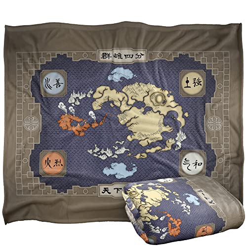 Avatar The Last Airbender Blanket, 50"x60" Map Silky Touch Super Soft Throw Blanket