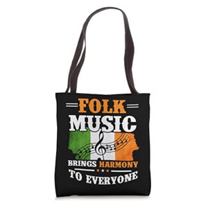 irish folk music st. patrick’s day musical irish musician tote bag