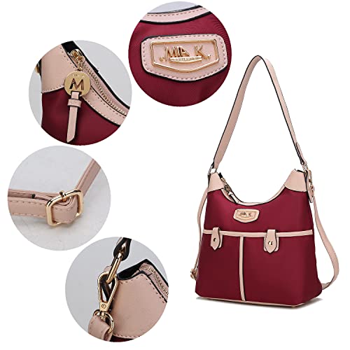 MKF Collection Shoulder Bag for Women, Nylon Handbag Purse, Top-Handle Hobo Bag And Wallet