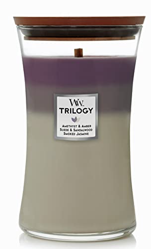 WoodWick Large Hourglass Trilogy Candle, Amethyst Sky, 21.5 oz.