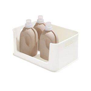 idesign recycled plastic large storage handles, open front bin