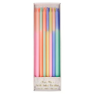 meri meri multi color block candles (pack of 16)