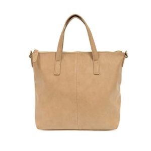 joy susan kim top zip medium tote – camel