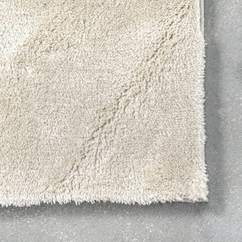 nuLOOM Loni Solid Machine Washable Shag Accent Rug, 2' x 3', Cream