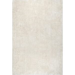 nuLOOM Loni Solid Machine Washable Shag Accent Rug, 2' x 3', Cream