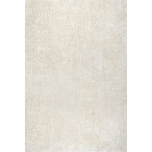 nuLOOM Loni Solid Machine Washable Shag Accent Rug, 2' x 3', Cream