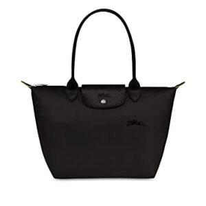 Longchamp 'Medium 'Le Pliage Green' Nylon Tote Shoulder Bag, Black