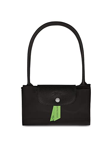 Longchamp 'Medium 'Le Pliage Green' Nylon Tote Shoulder Bag, Black