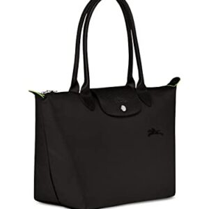 Longchamp 'Medium 'Le Pliage Green' Nylon Tote Shoulder Bag, Black