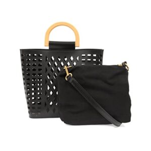 joy susan madison cut out tote – black