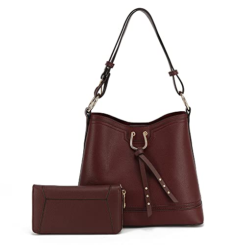 Style Strategy 2-in-1 Hobo Bag with Wallet - Crossbody Bag - Shoulder Bag - 2 pcs Purse Set for Women