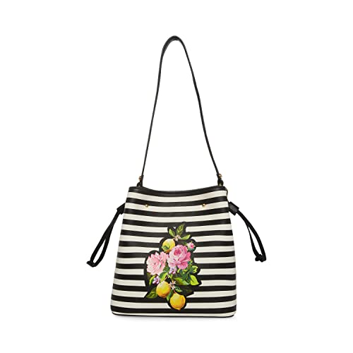 Betsey Johnson Fun Bucket Bag, Black/White