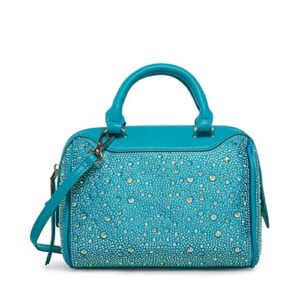 betsey johnson rhinestone -barrel satchel, teal