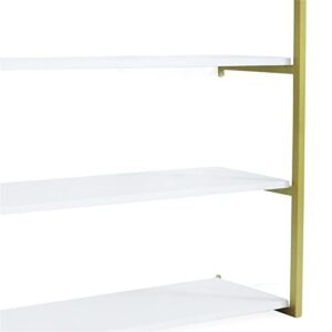 LOYALHEARTDY Wall Mounted Floating Shelves Gold Wooden Shelves Display Ledge Storage Rack for Bedroom, Living Room, Bathroom, Kitchen, Office and More (3Tier/24Inch)