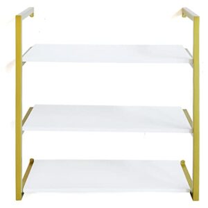 LOYALHEARTDY Wall Mounted Floating Shelves Gold Wooden Shelves Display Ledge Storage Rack for Bedroom, Living Room, Bathroom, Kitchen, Office and More (3Tier/24Inch)